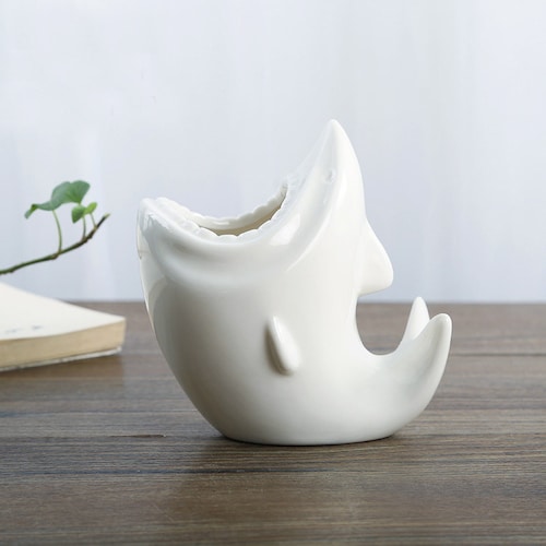 Shark Ceramic Flower Pot Succulent Ceremic Planter Pottery - Etsy