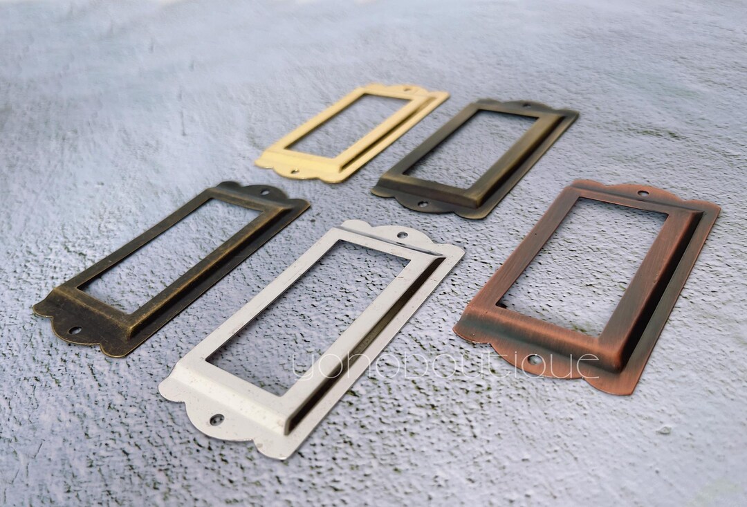 6 Pieces Label Pulls Library Label Tag Pull Cabinet Handle Mini Dresser ...