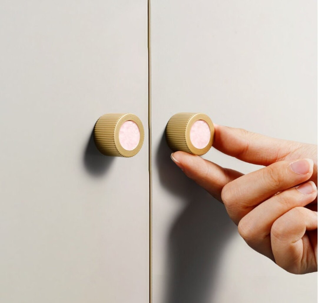 Modern Solid Brass Knob Round Cabinet Pulls Drawer Knob Dresser Pull Kitchen Knobs Pulls Cabinet ...