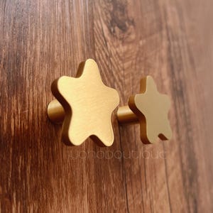 Solid Brass Star Knob: Cabinet Drawer Pull, Kitchen Hardware -BHK218 - Etsy