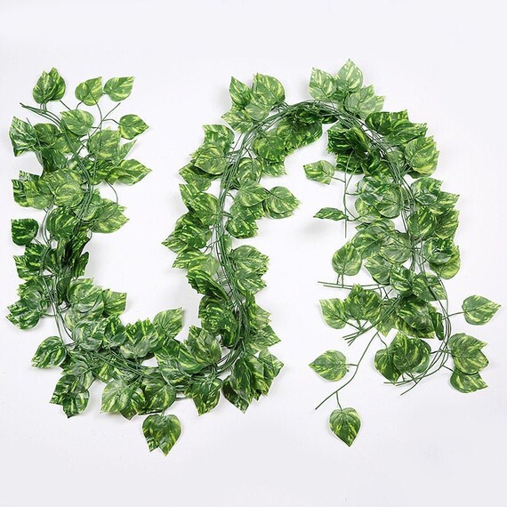 12 Strands Artificial Greenery Garlands Hanging Vine Leaf | Etsy