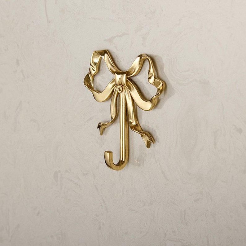 Bow Solid Brass Hook Brass Wall Hooks Coat Hook Key Hooks - Etsy
