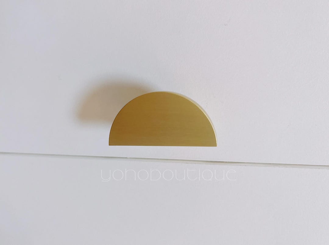 Solid Brass Knob Half Circle Knobs Cabinet Pulls Drawer Knob Dresser Pull Knobs Handles Kitchen ...