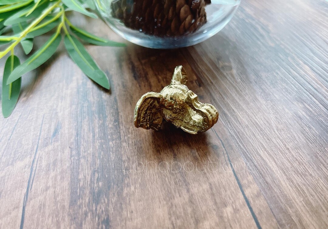 Elephant Knob Solid Brass Knob Cabinet Pulls Drawer Knob Dresser Pull ...