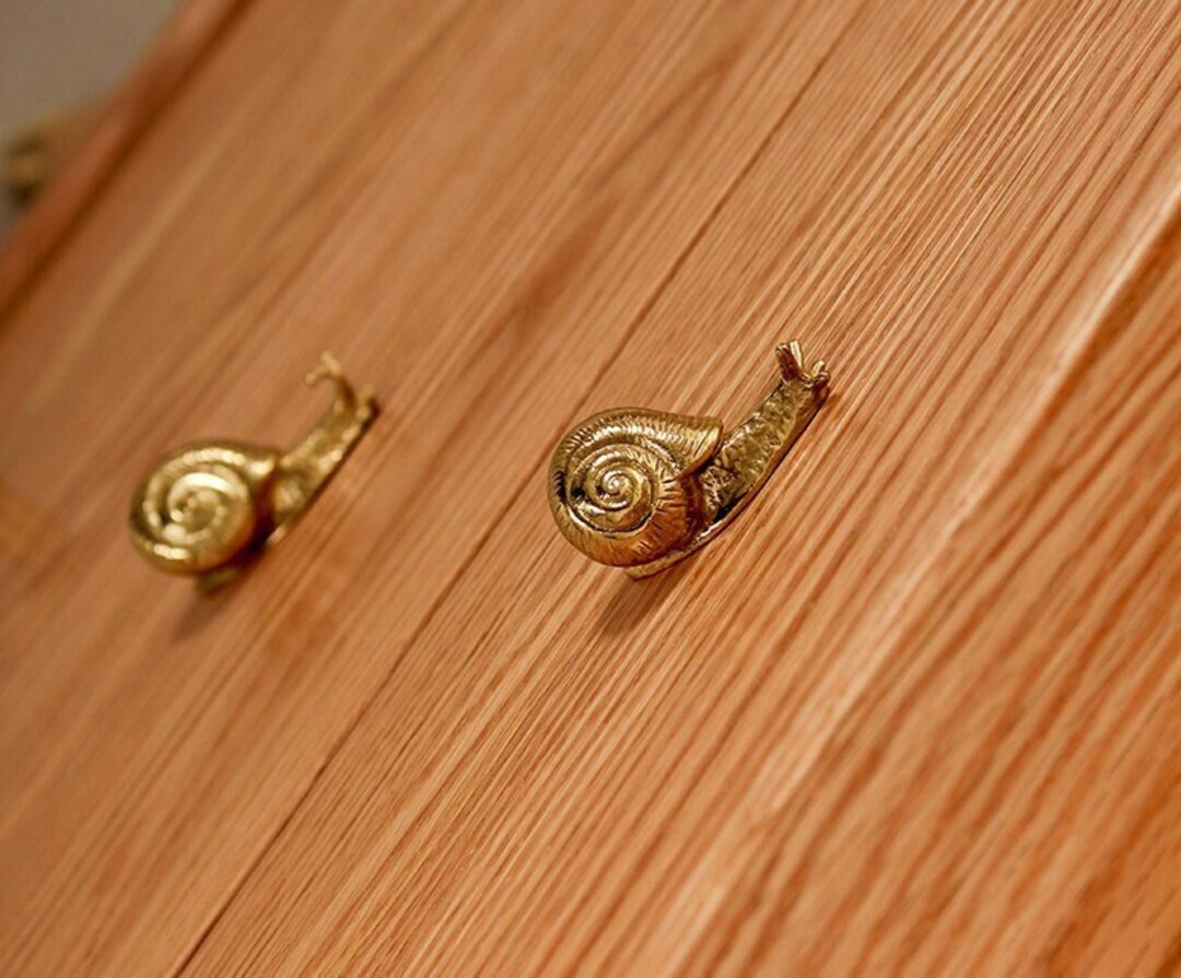 Snail Knob Solid Brass Knob Cabinet Pulls Drawer Knob Dresser Pull Knobs Handles Kitchen Knobs ...