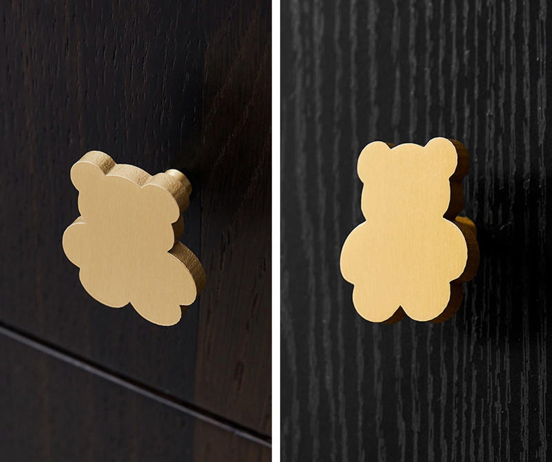 Bear Knob Solid Brass Knob Cabinet Pulls Drawer Knob Dresser Pull Knobs ...