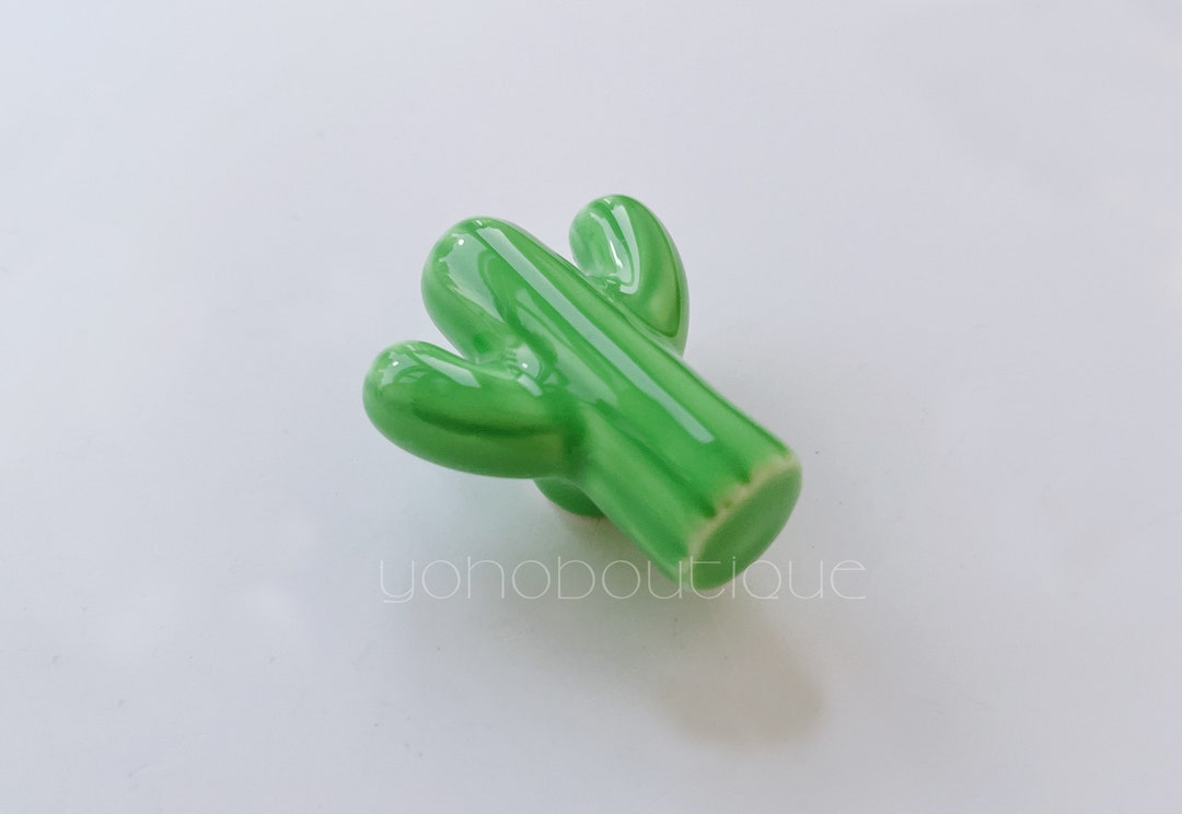Ceramic Knob Cactus Cabinet Pulls Drawer Knob Dresser Pull Knobs ...
