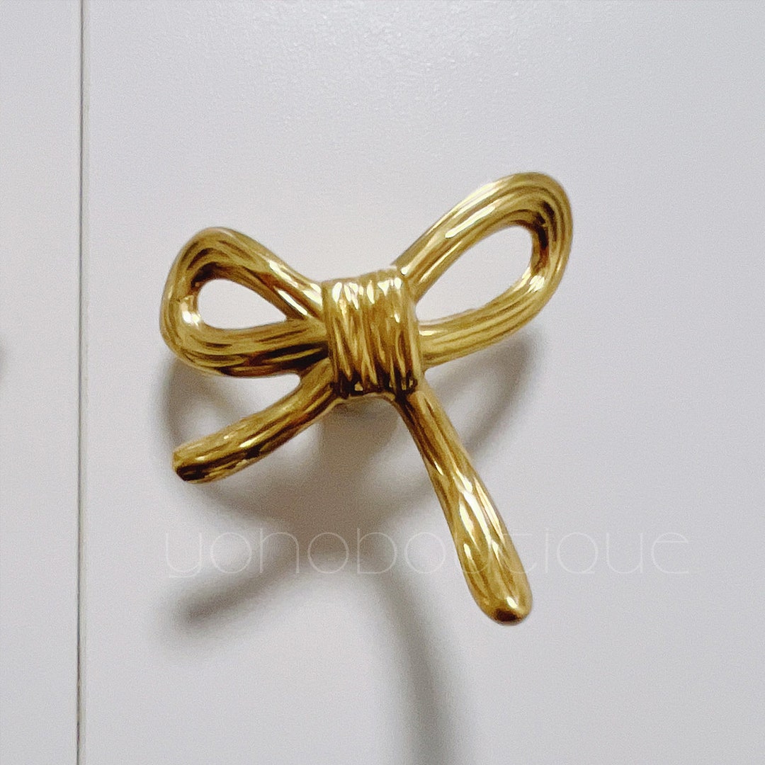 Bow Knob Solid Brass Knob Maple Cabinet Pulls Drawer Knob Dresser Pull ...