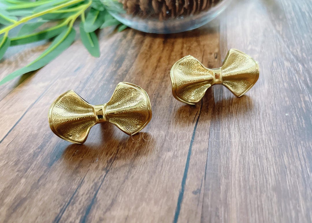 Solid Brass Bow Knob: Cabinet Drawer Pull -BHK864 - Etsy