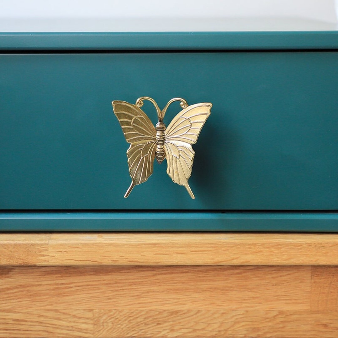 Butterfly Knob Solid Brass Knob Cabinet Pulls Drawer Knob Dresser Pull ...