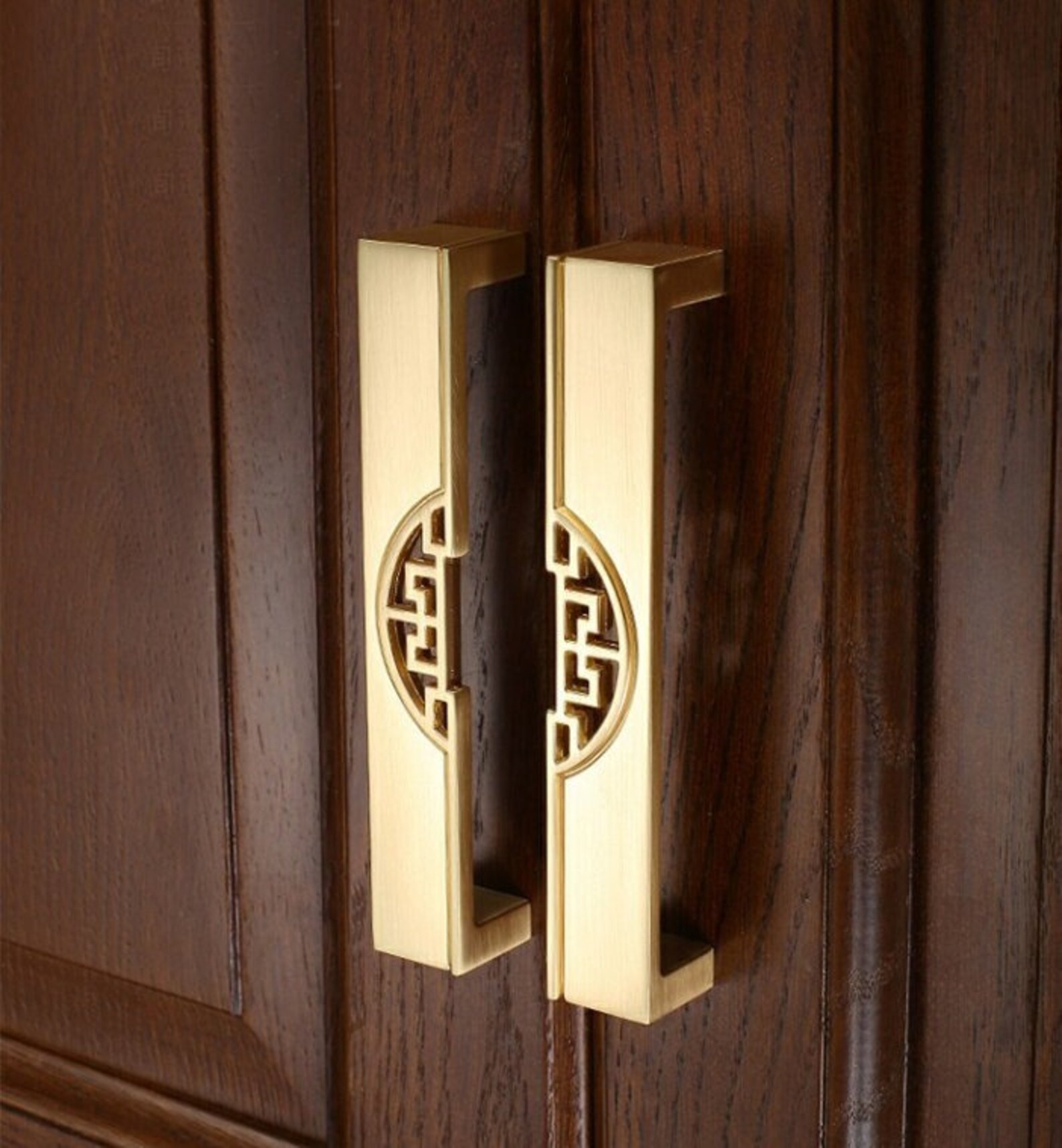 Chinese Style Cabinet Pulls Gold Drawer Knob Dresser Pull Knobs Kitchen ...