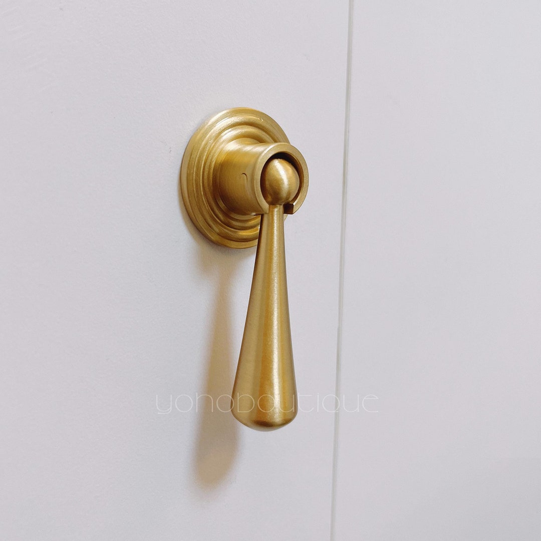 Solid Brass Drop Ring Knob: Cabinet Drawer Dresser Pull -BHK904 - Etsy
