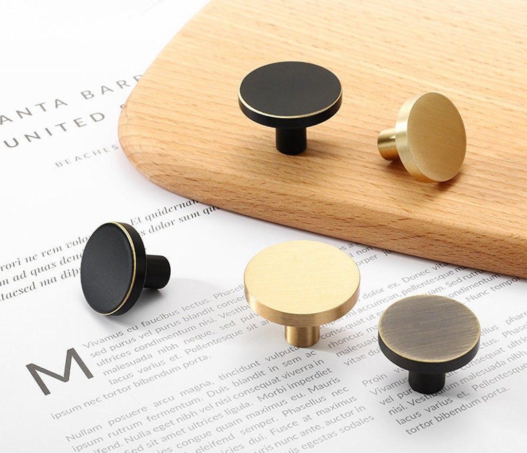 Solid Brass Knob Nordic Round Cabinet Pulls Drawer Knob Dresser Pull Knobs Handles Kitchen Knobs ...