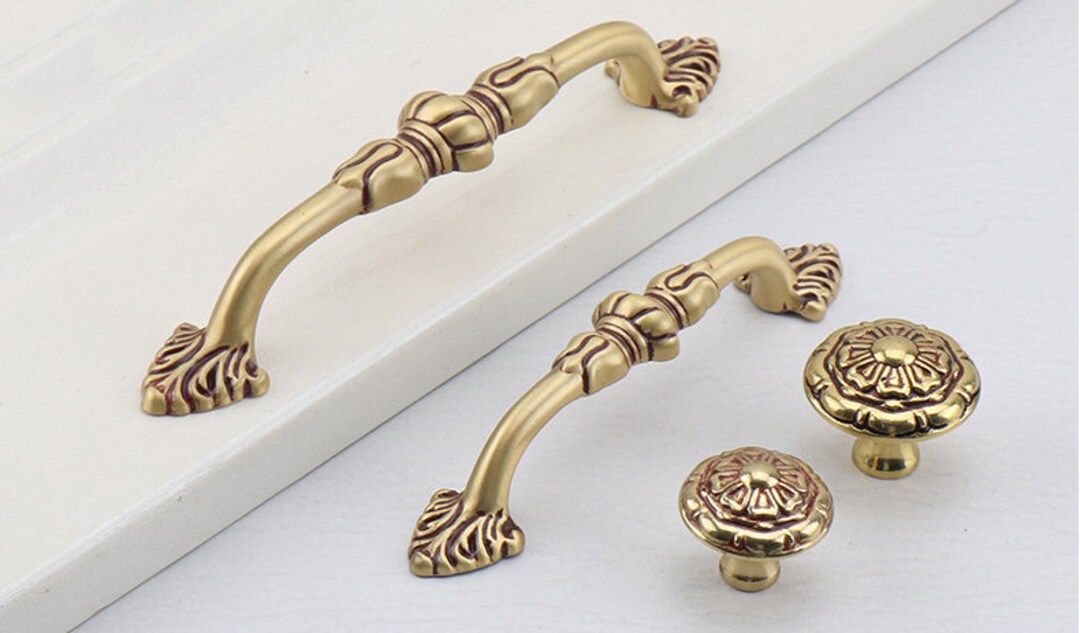 Solid Brass Cabinet Handle Knob Moderate Luxury Knobs Cabinet Pulls ...
