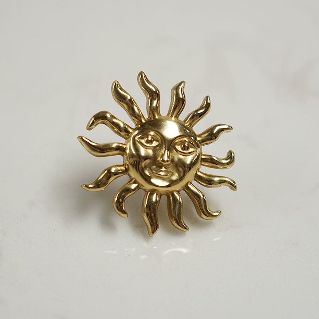 Sun Knob Solid Brass Knob Cabinet Pulls Drawer Knob Dresser Pull Knobs ...