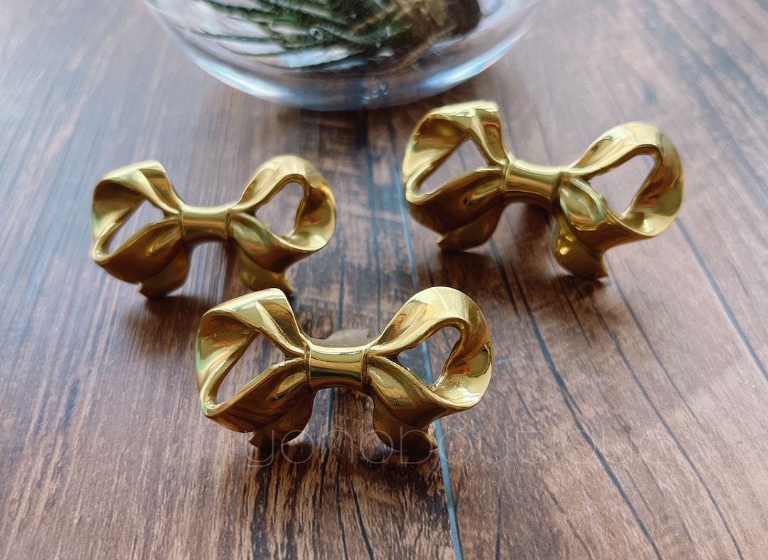 Solid Brass Bow Knob: Cabinet & Drawer Pull -BHK058 - Etsy