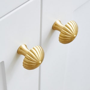 Mushroom Solid Brass Knob Cabinet Pulls Drawer Knob Dresser Pull Knobs Handles Kitchen Knobs ...