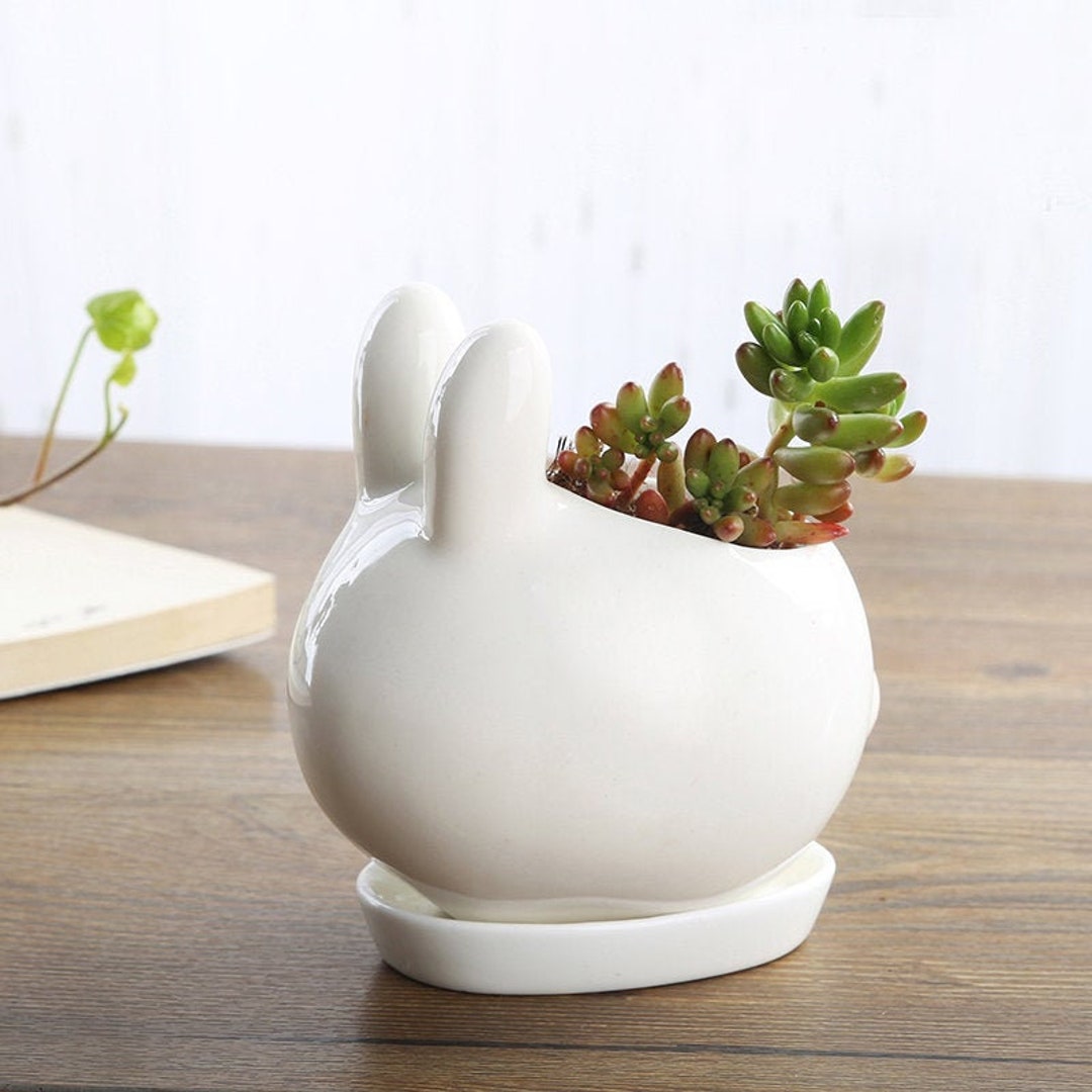 Rabbit Ceramic Flower Pot Succulent Ceremic Planter Pottery Home Decor ...