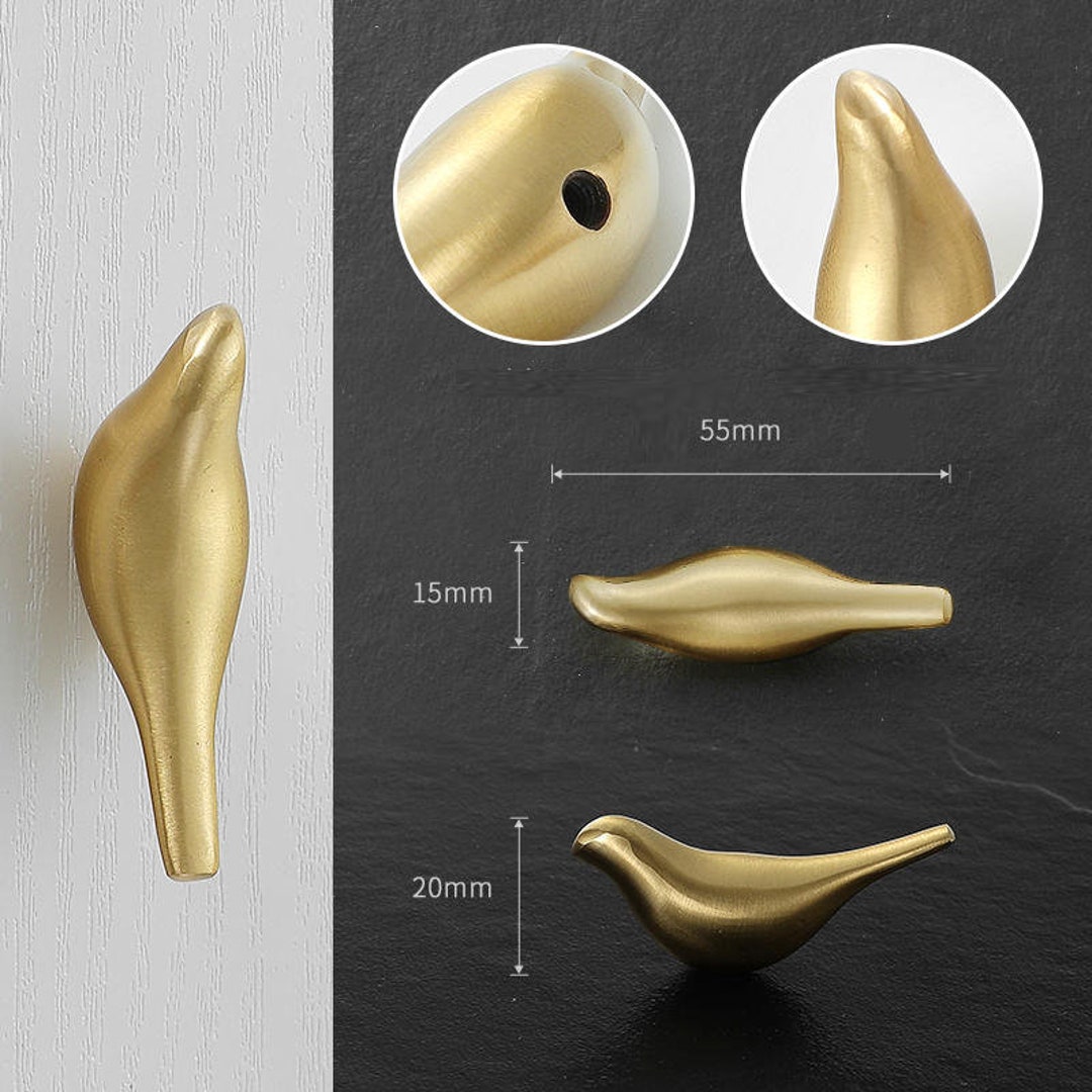 Bird Solid Brass Knob Cabinet Pulls Drawer Knob Dresser Pull Knobs ...