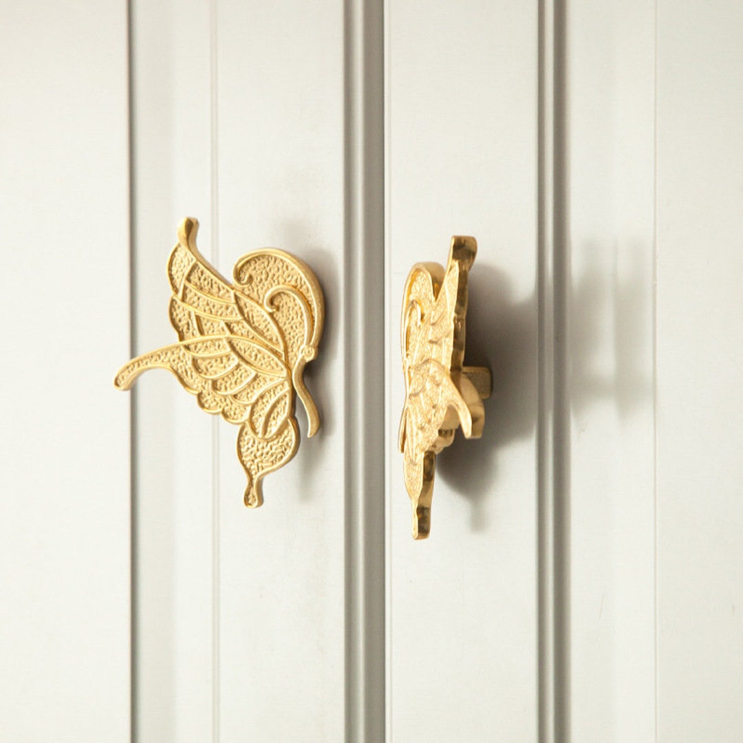 Butterfly Knob Solid Brass Knob Cabinet Pulls Drawer Knob Dresser Pull ...