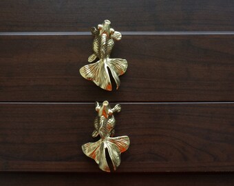 Butterfly Knob Solid Brass Knob Cabinet Pulls Drawer Knob Dresser Pull Knobs Handles Kitchen ...