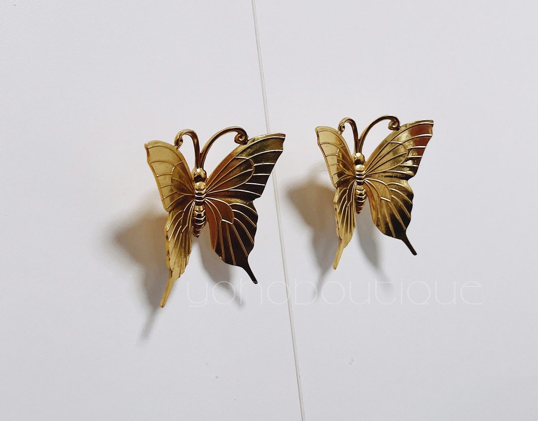 Butterfly Knob Solid Brass Knob Cabinet Pull Drawer Knob Dresser Pull ...