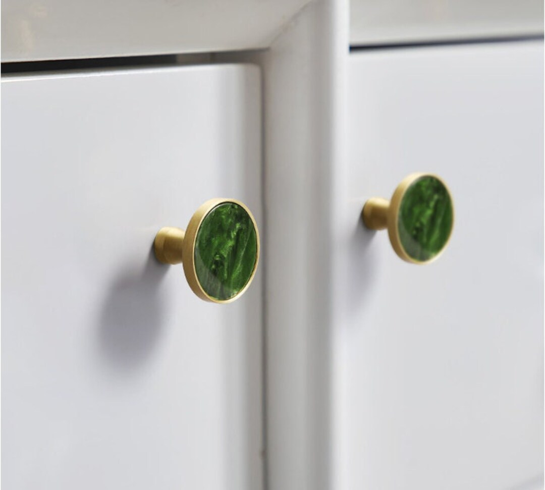 Modern Solid Brass Knob Round Cabinet Pulls Drawer Knob Dresser Pull Kitchen Knobs Pulls Cabinet ...