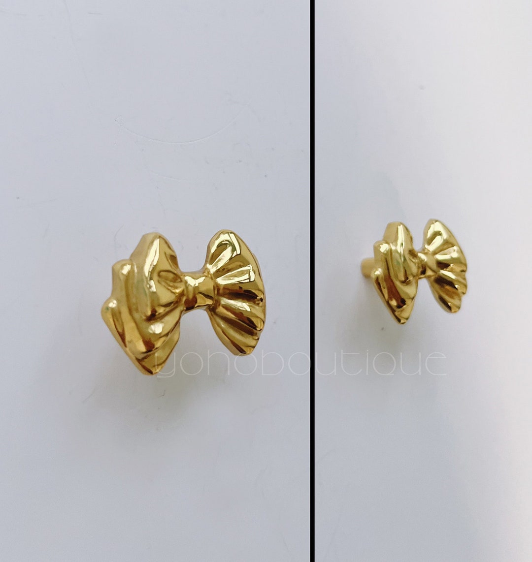 Solid Brass Bow Knob: Dresser Drawer Cabinet Pull -BHK093 - Etsy