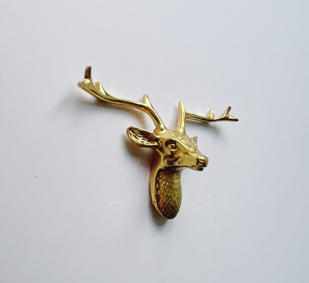 Deer Knob Solid Brass Knob Cabinet Pulls Drawer Knob Dresser Pull Knobs ...