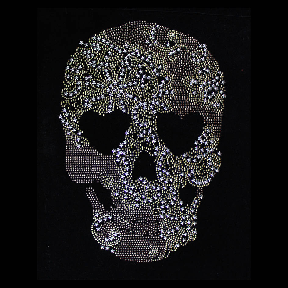 A Piece of Skull Skeleton Rhinestone Appliqué Iron On | Etsy