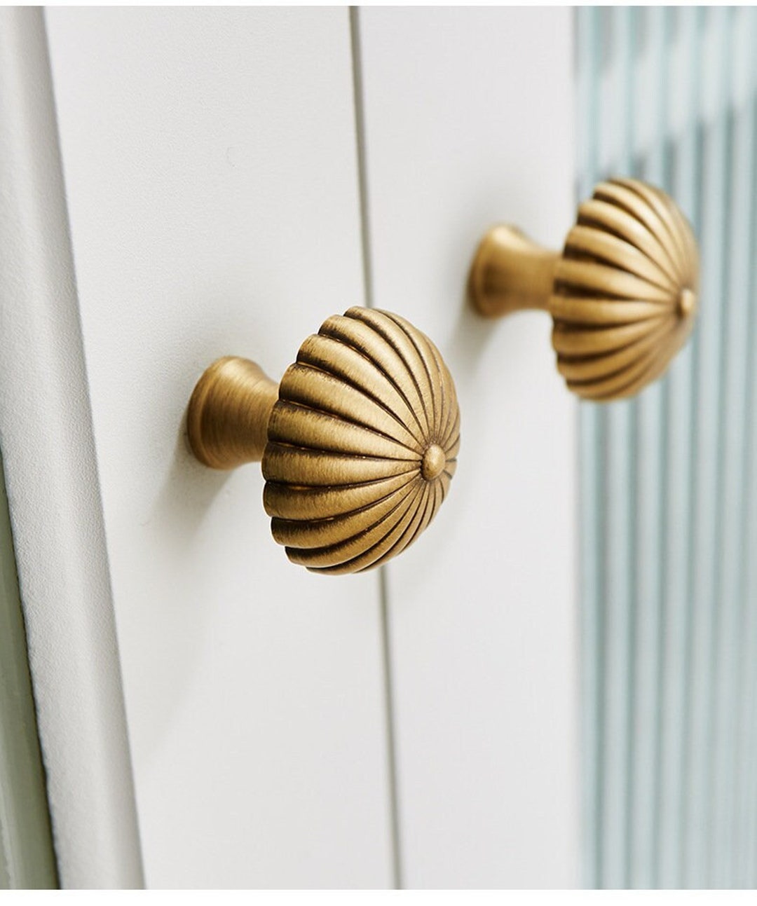 Mushroom Solid Brass Knob Cabinet Pulls Drawer Knob Dresser Pull Knobs ...