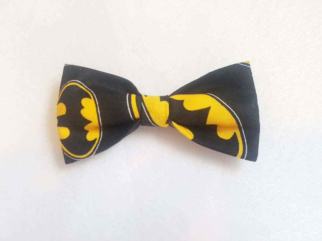 Batman Logo Black and Yellow Bow Tie for Kids Boy Toddler or Baby Sizes ...