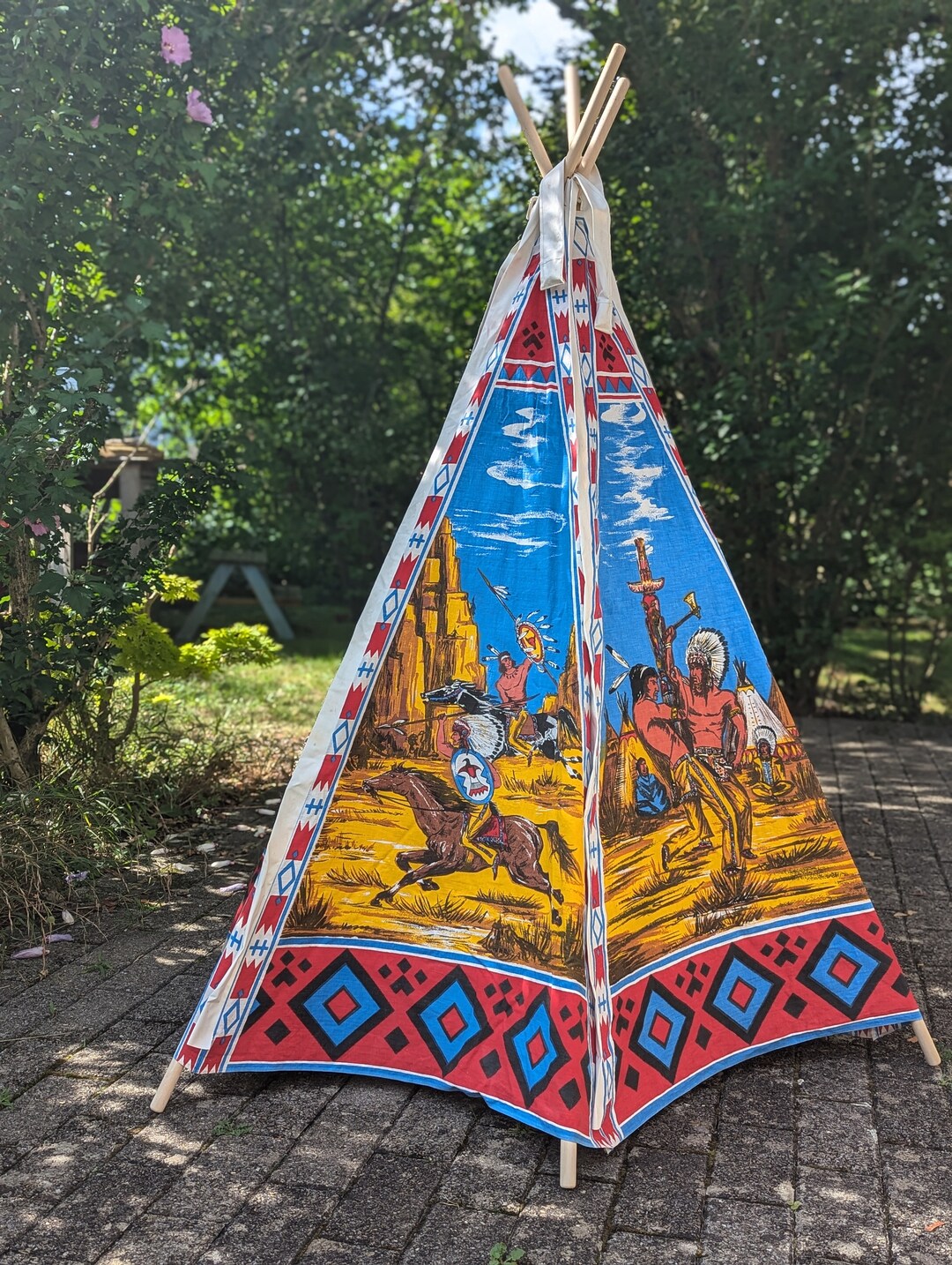 Vintage Tipi Tent Western Native American Motive Indians - Etsy