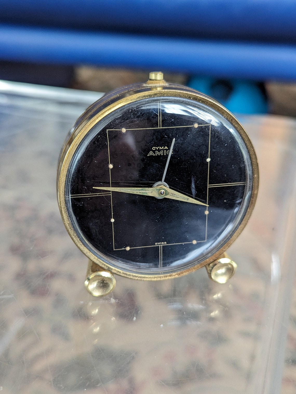 Cyma Amic - 1950's Vintage Mechanical Wind up Alarm Clock Swiss Made ...