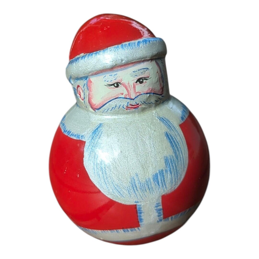 Vintage Roly Poly Santa Claus Tin Toy: Mid-century Christmas Chime - Etsy