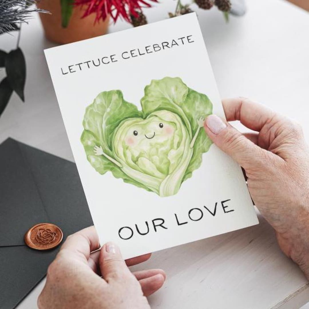 Lettuce Celebrate Love Card Printable Funny Veggie Card Vegan Valentine ...
