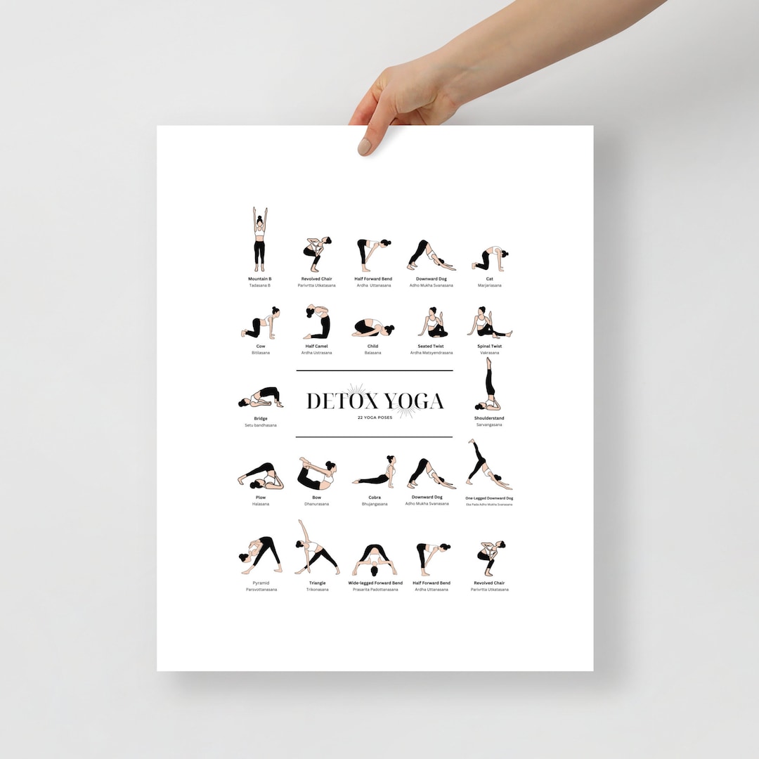 Yoga Poster | 22 Detox Yoga Poses | Photo Paper Poster - Etsy