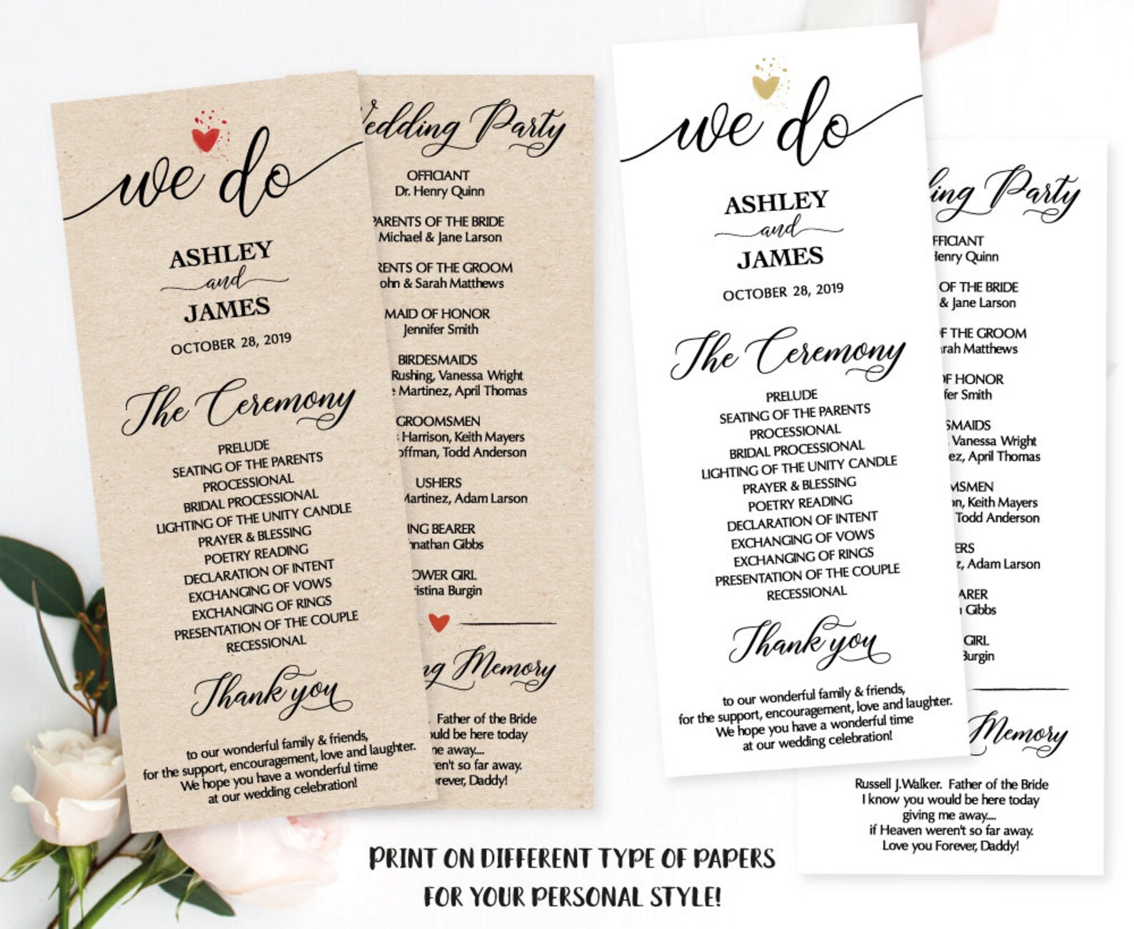 Wedding Program Editable Template We Do Wedding Rustic | Etsy