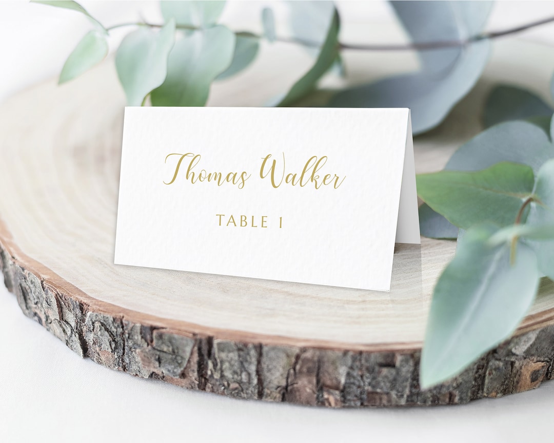 Place Cards Template With Meal Icons Printable Editable - Etsy