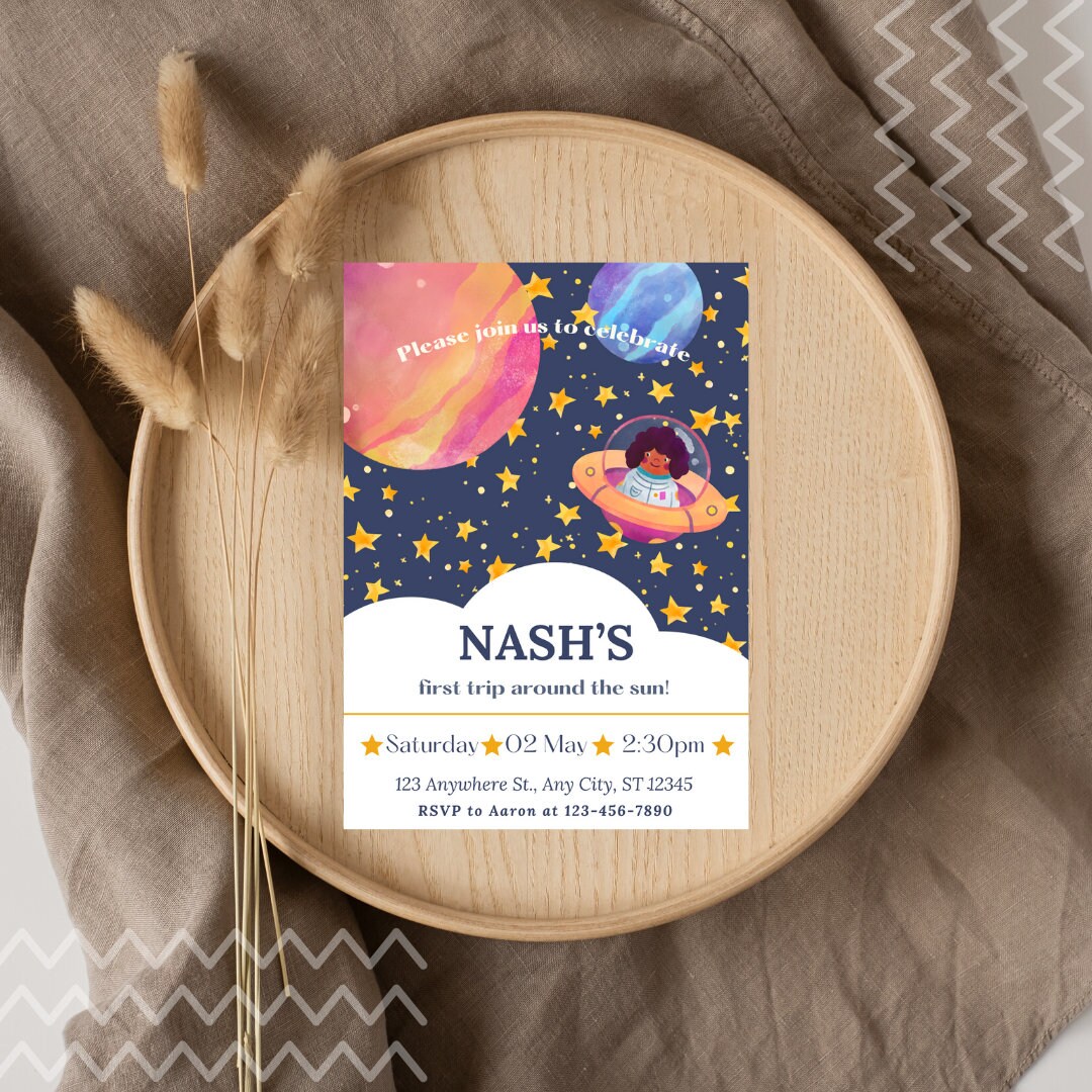 Digital Space Theme Invitation - Etsy