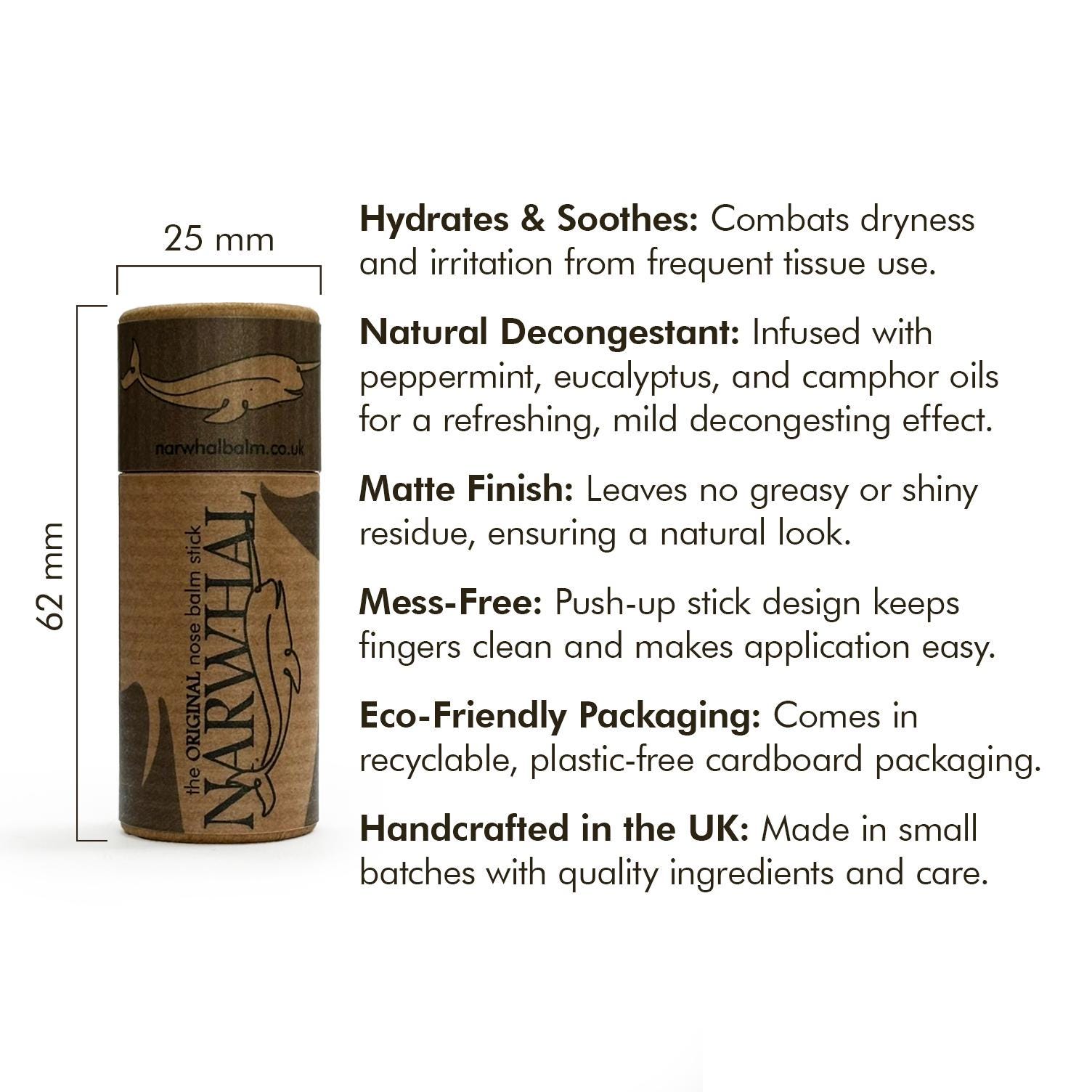 Nose Balm Stick for Humans – Made in the UK | Peppermint, Eucalyptus ...