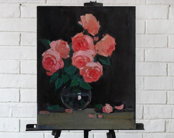 Rose painting | Etsy