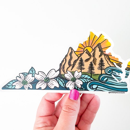 VA Sticker for Laptop Virginia Decal Car Virginia State - Etsy