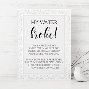 My Water Broke Baby Shower Game Instructions, My Water Broke Baby Game ...