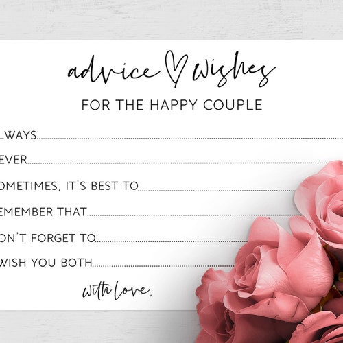 Wedding Advice for the Bride and Groom Box Advice Well Wishes - Etsy
