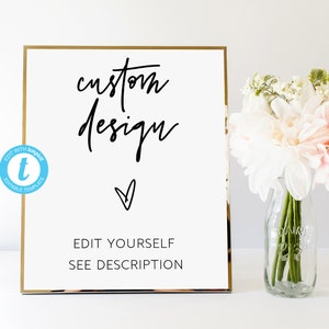 Editable Sign Template, Printable Party Signs, Custom Sign Maker ...