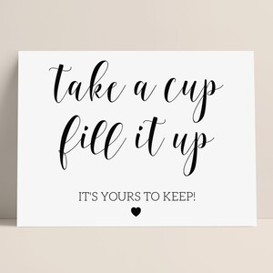 Take A Cup Fill It up It's Yours to Keep Sign Candy Bar - Etsy