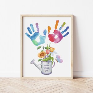 Handprint Mother's Day 2025, Handprint Art Printable for Mom, Handprint ...