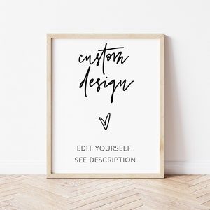 Editable Sign Template, Printable Party Signs, Custom Sign Maker ...