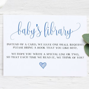 Baby Book Request Card for Baby Shower, Book Request Wording, Book ...